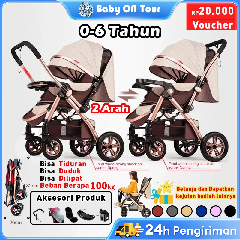 Jual Stroller Bayi Stroller BEIGE Lipat Kereta Dorong Bayi 2 Arah ...