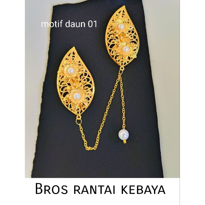 Jual Bros Rantai Kebaya/Bros cantik motif DAUN | Shopee Indonesia