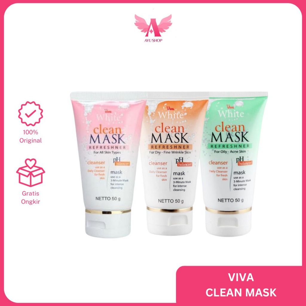 Jual Viva White Clean Mask Refreshing 50Gr | Shopee Indonesia