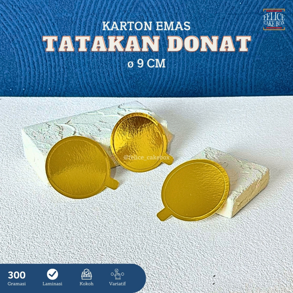 Jual TATAKAN EMAS BULAT DONUT 9 CM isi 25 pcs / TATAKAN DONAT / ALAS ...