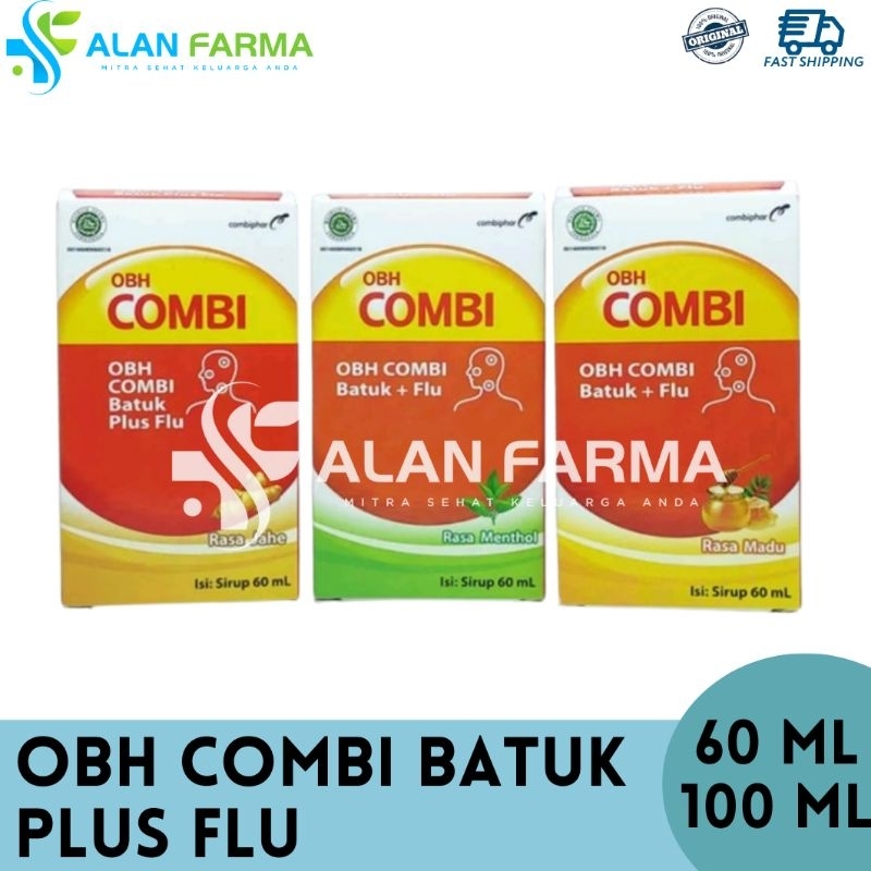 Jual OBH Combi Batuk Plus Flu 60 mL dan 100 mL | Obat Batuk Hitam Combi ...