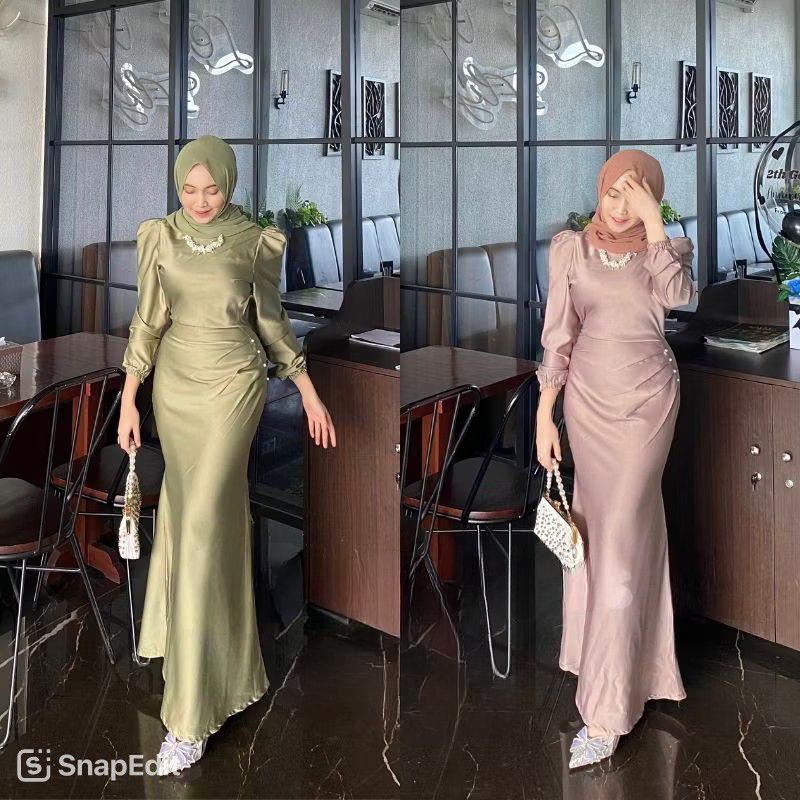 Jual Dress Satin Velvet , dress ellora busana muslim , dress anggun ...