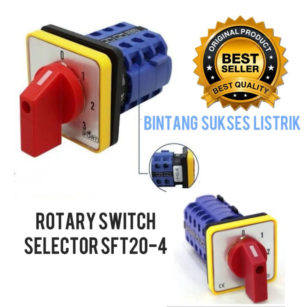 Jual ORIGINAL Selector Switch 4 Position 3P 0-1-2-3 SFT20-4-3 Selektor ...
