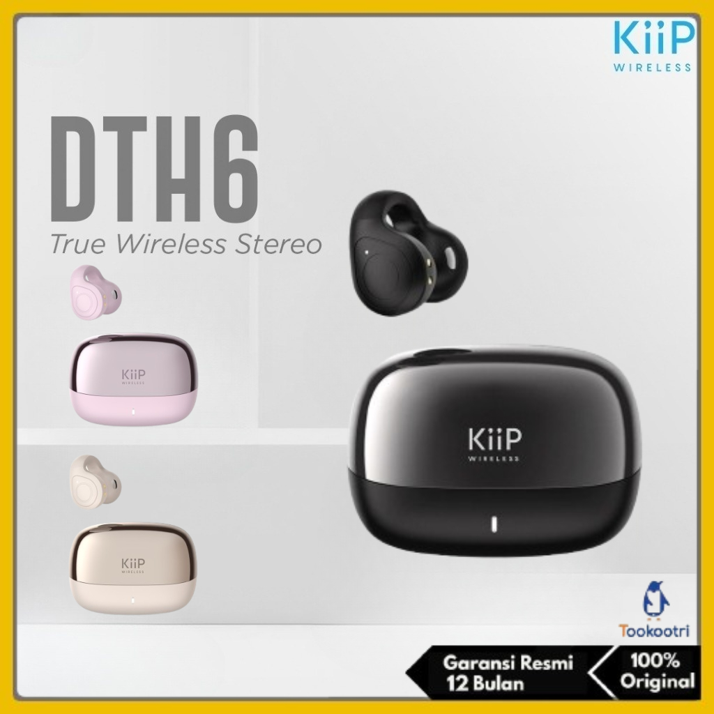 Jual KiiP Wireless DTH6 TWS Ear Clip Bluetooth Earphone Hi-Fi 360-Degree Surround Audio | Shopee ...