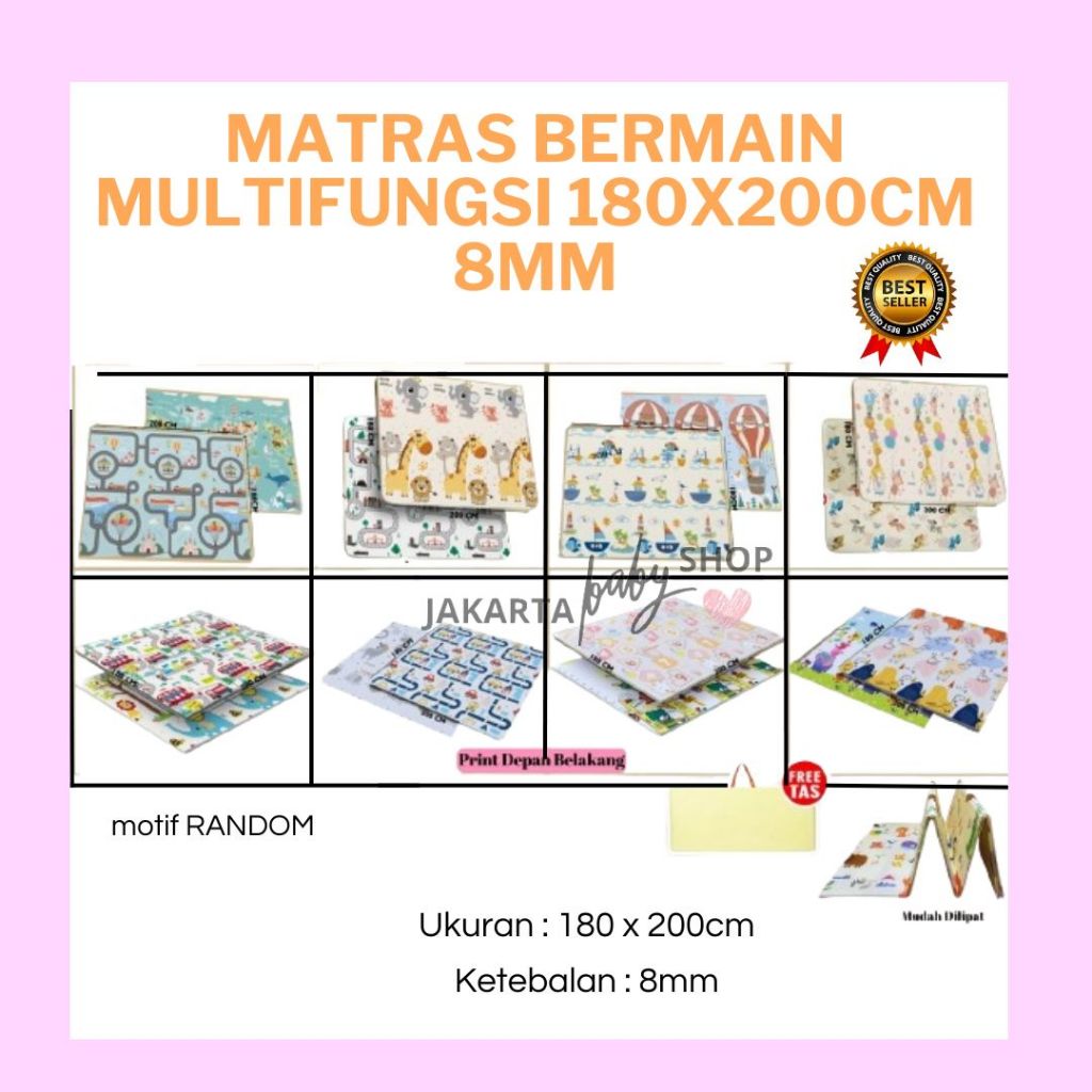 Jual Playmat Bayi Karpet Lipat L.E Ukuran 180 x 200Cm Tebal 8mm/ 331000 ...