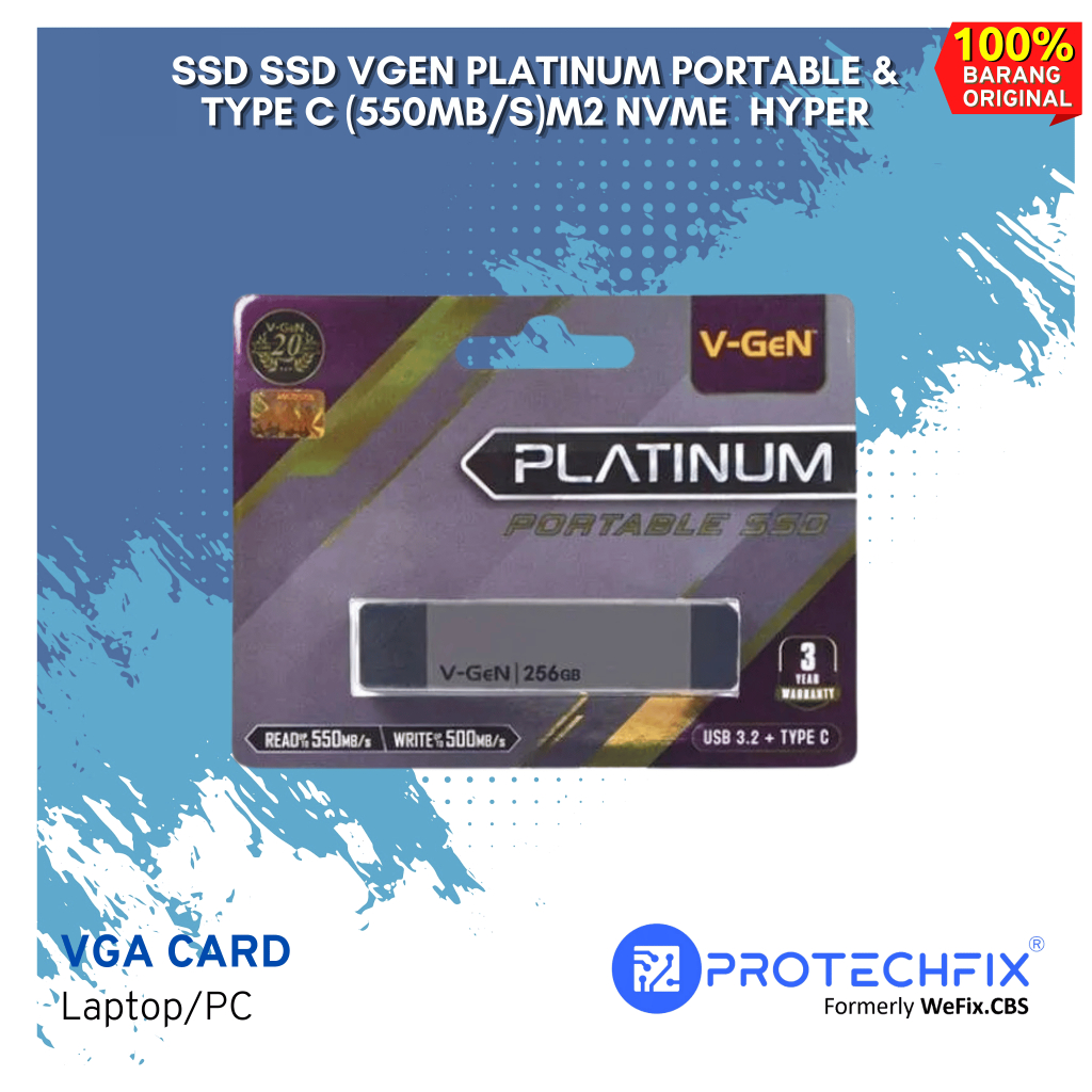 Jual SSD SSD VGEN PLATINUM PORTABLE & TYPE C (550MB/s)M2 NVME HYPER ...
