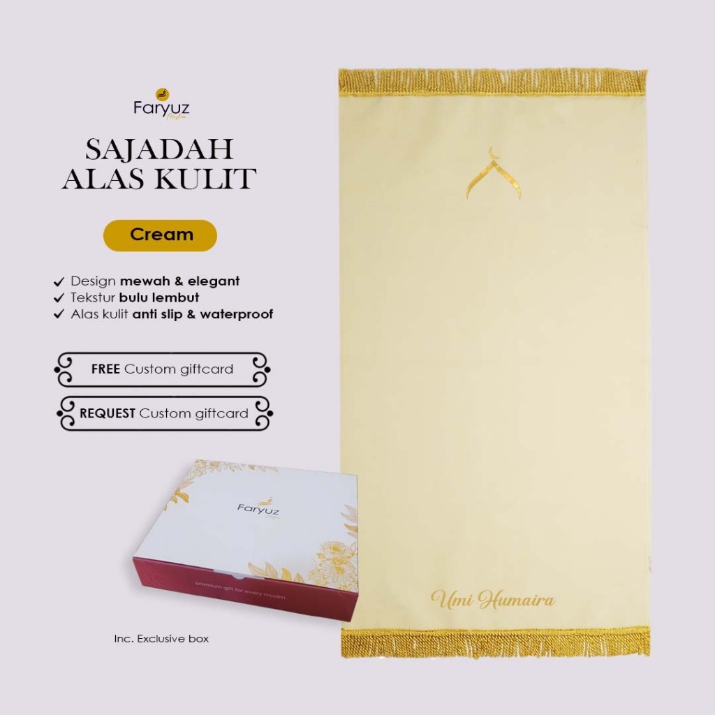Jual Faryuz - Sajadah Cream Polos Premium Velboa Tipis Sejadah Alas ...