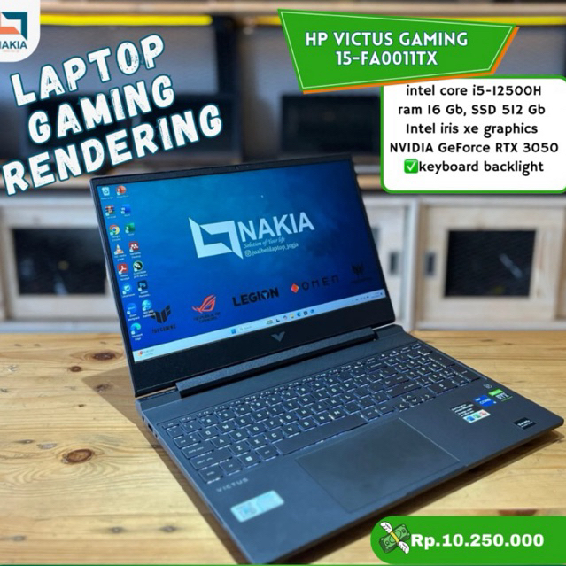 Jual HP VICTUS GAMING 15-FA0011TX intel core i5-12500H ram 16 Gb, SSD ...
