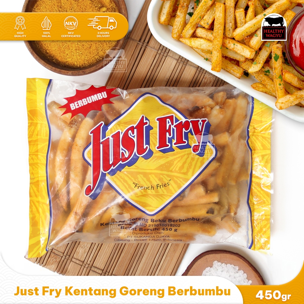 Jual Just Fry Kentang Goreng Berbumbu 450 gram Healthy Wagyu | Shopee ...