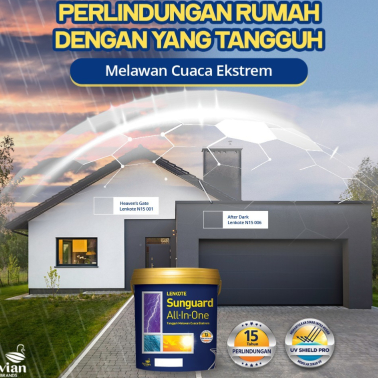 Jual CAT TEMBOK EXTERIOR SUNGUARD ALL IN ONE DAPAT MENAHAN PANAS 5 DERAJAT 1LITER DAN 2,5LITER ...