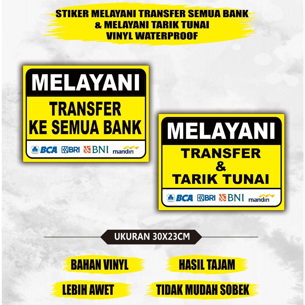 Jual Stiker vinyl melayani transfer ke semua bank - stiker melayani ...