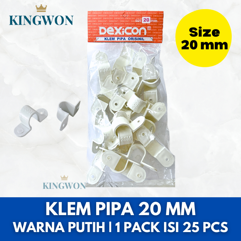Jual KLEM PIPA CLAMP PIPA 20 MM PVC CONDUIT LISTRIK OMEGA PUTIH Klem ...