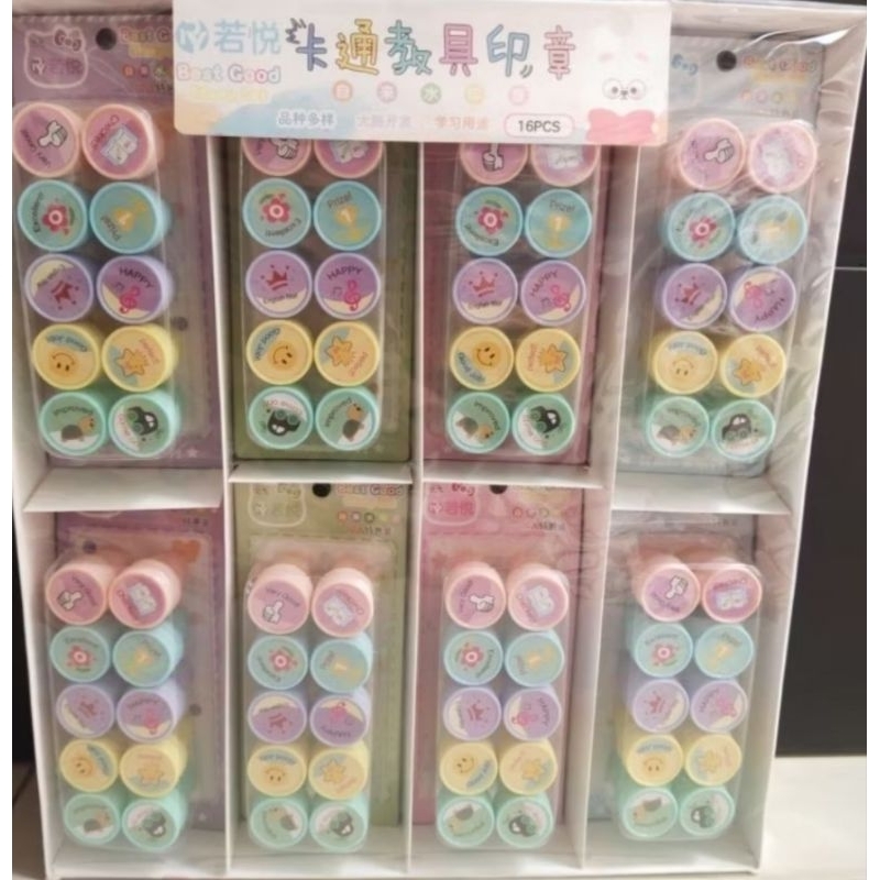 Jual Cute Stamp Cat 16pack || Stempel Reward || Stempel Motif Animal ...