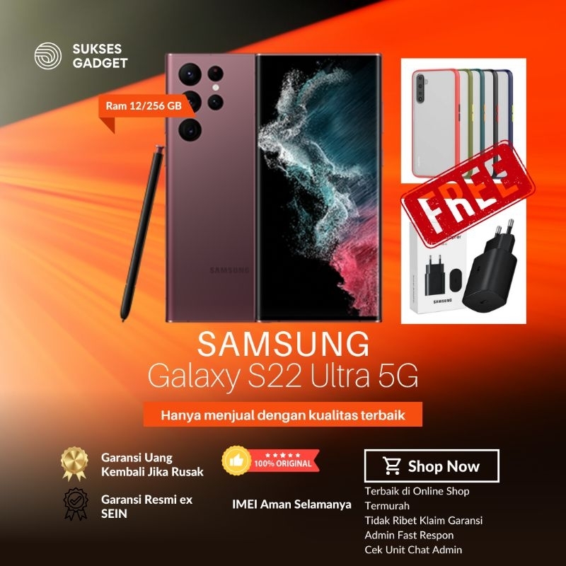 Jual Samsung S22 Ultra 12/256GB Second Fullset Garansi Resmi SEIN | Shopee Indonesia