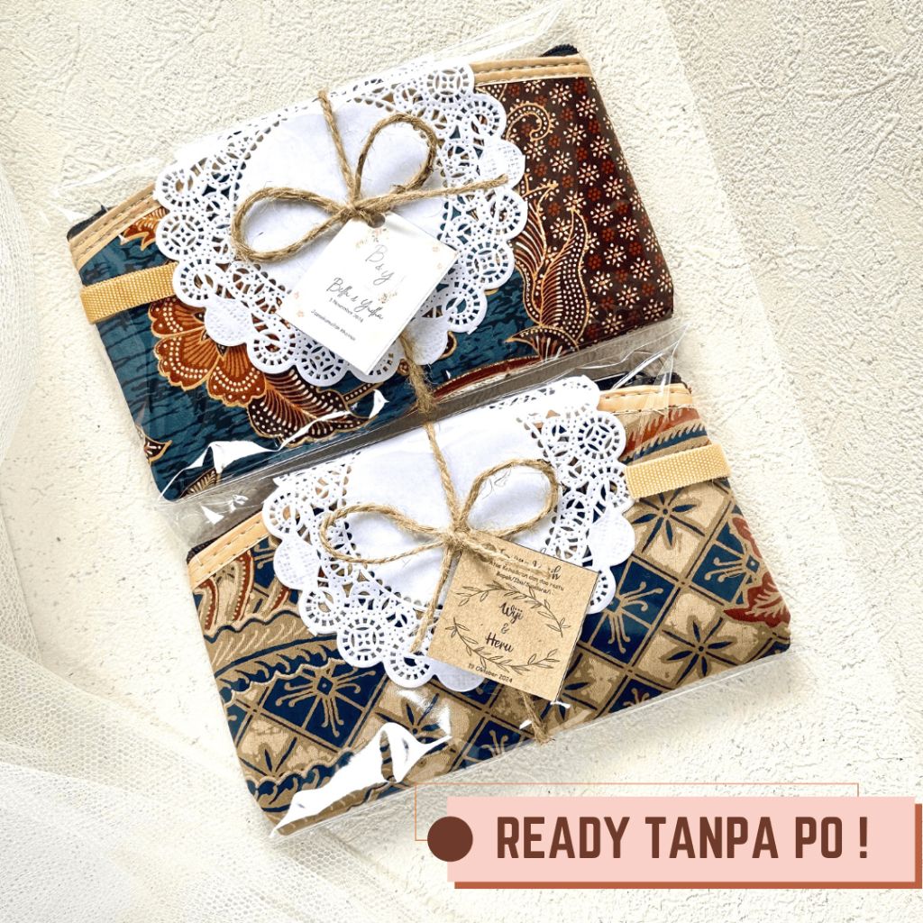Jual PAKET 100pcs! SOUVENIR DOMPET BATIK PAPER KARTU CUSTOM 19x12cm SOUVENIR POUCH PERNIKAHAN ...