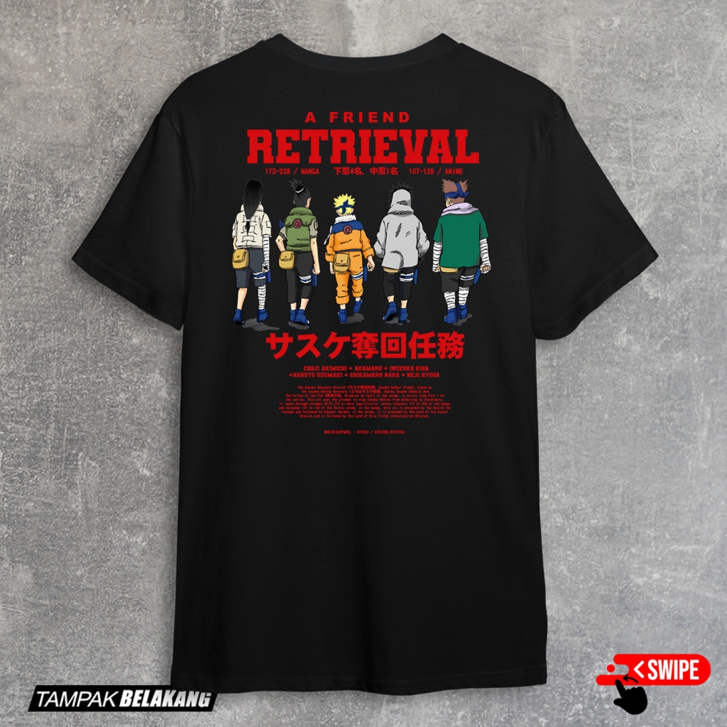 Jual Kaos Anime Naruto Sasuke Retrieval Arc Combed Katun Distro ...