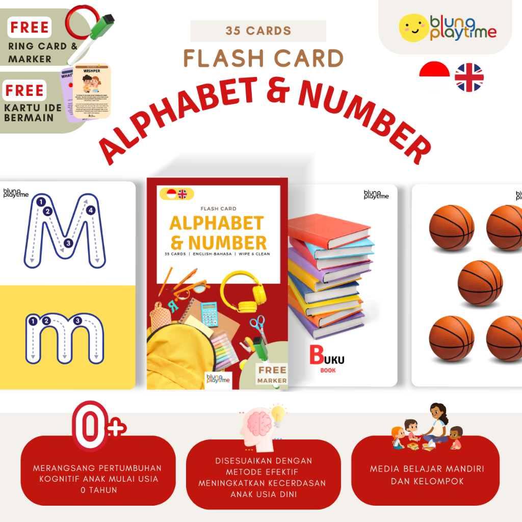 Jual Flash Card - ALPHABET & NUMBER - Media Belajar Kartu Edukasi Anak ...