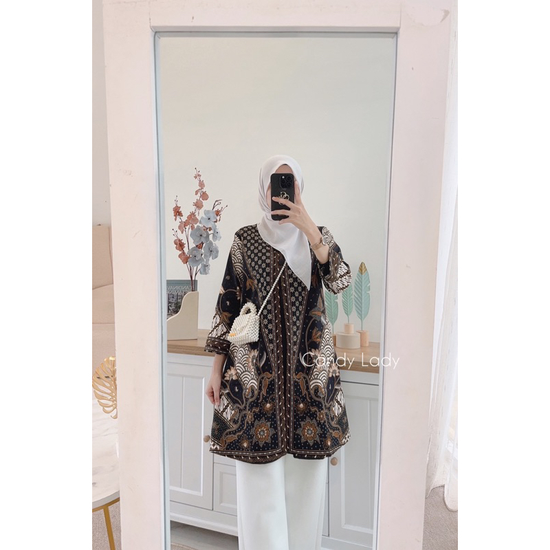 Jual CANDY LADY Tunik Batik / Batik kerja / batik motif modern / Batik ...