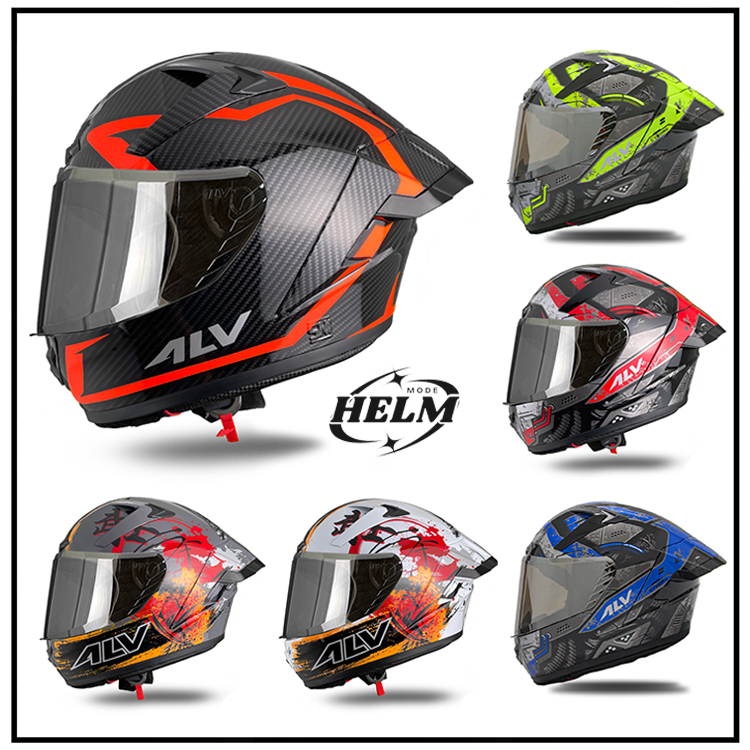 Jual ALV GENESIS HELM FULL FACE MOTIF VISOR SILVER STANDARD SNI / HELM ...