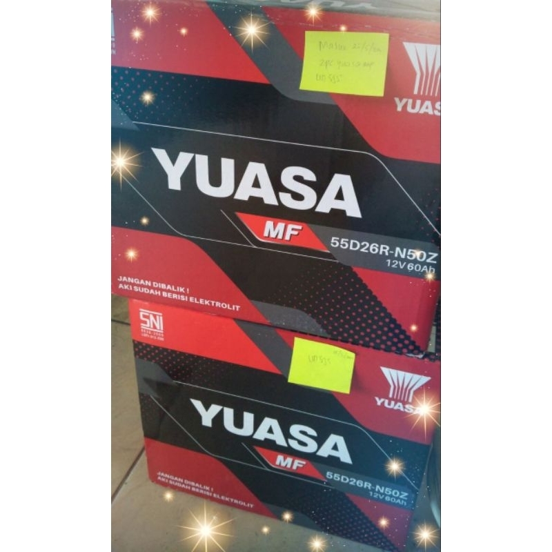 Jual Aki Yuasa MF n50z 12v 60ah kering | Shopee Indonesia
