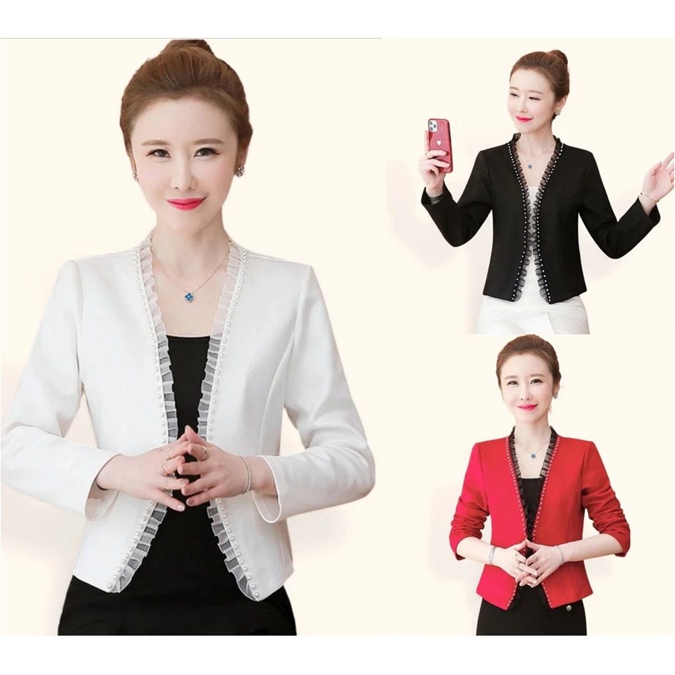 Jual BLAZER WANITA PREMIUM FASHION KOREA STYLE HAERIN JAS BLAZER KERJA ...