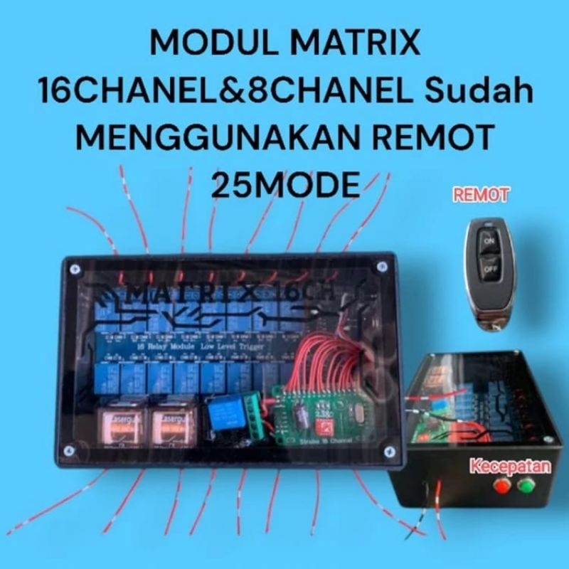 Jual MODUL MATRIX 25MODE SUDAH PAKAI REMOT SPEED BISA DI ATUR 12V-24V ...