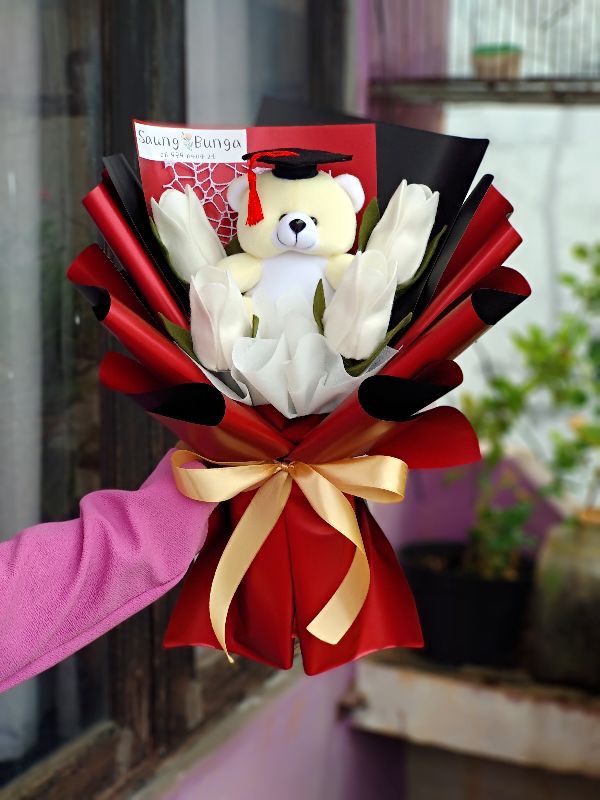 Jual SAUNG BUNGA | Buket flanel bunga tulip graduation wisuda | Shopee ...