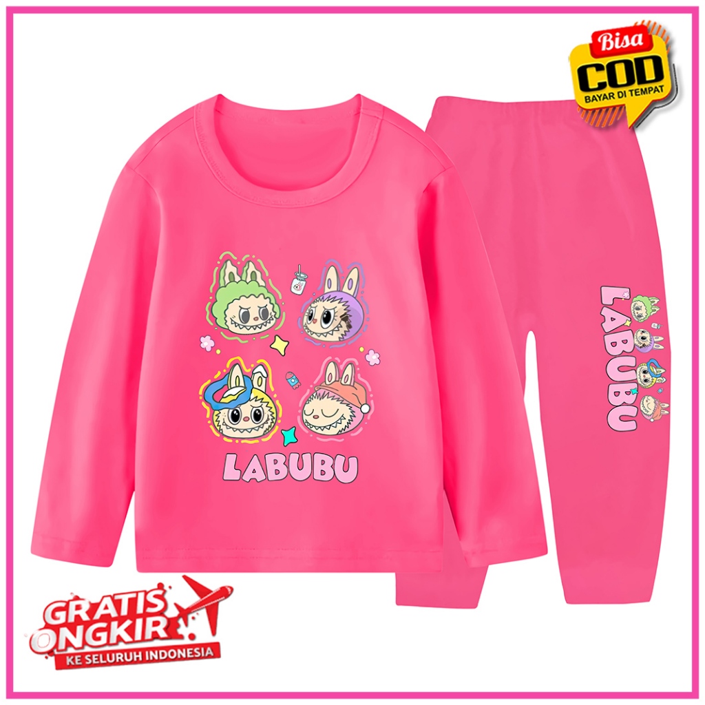 Jual LABUBU Setelan Baju Tidur Anak Perempuan Model Lengan Panjang Celana Panjang 3 TAHUN - 10 ...