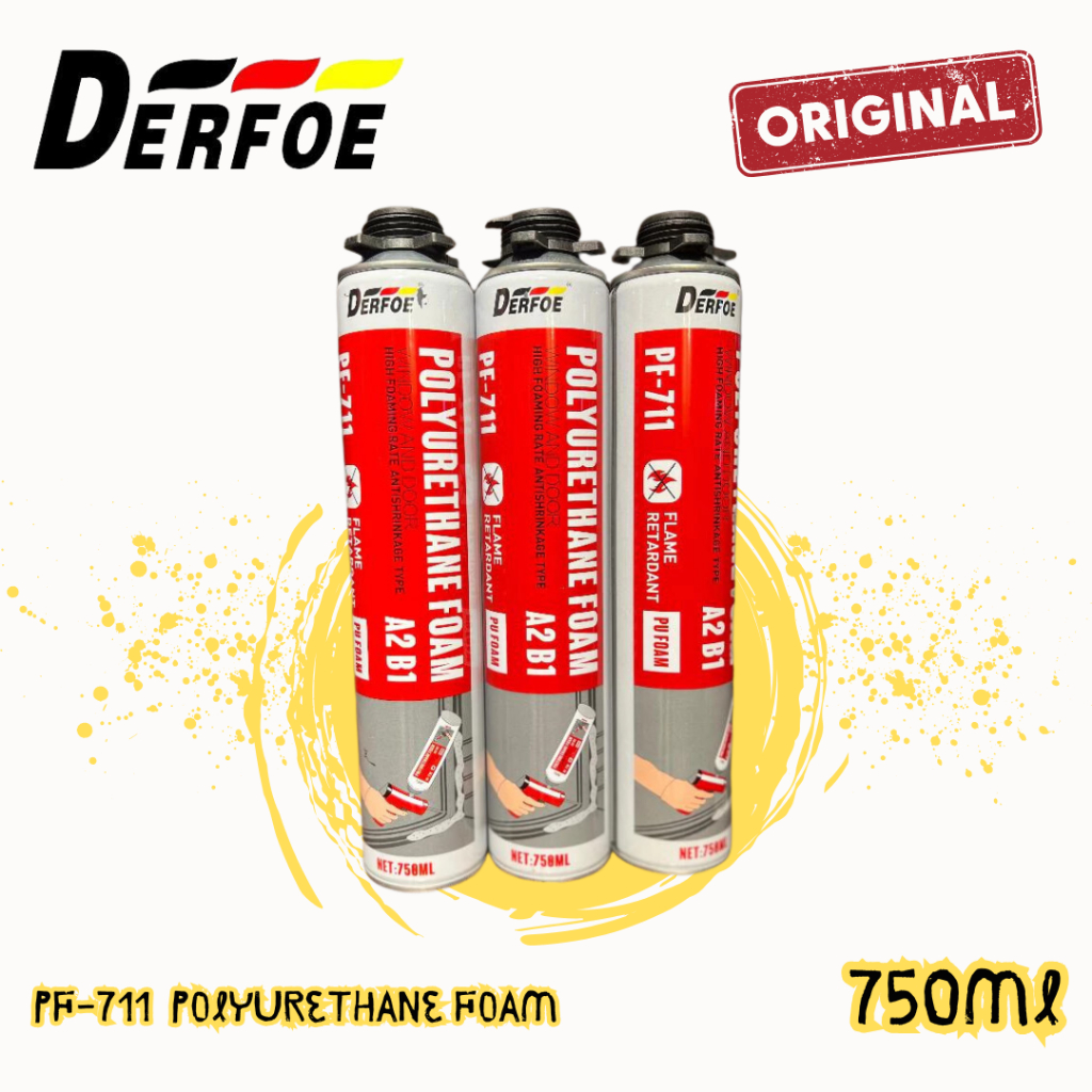 Jual DERFOE PU FOAM Sealant Polyurethane 750ml Spray Busa Peredam Suara Panas Tahan Cuaca ...