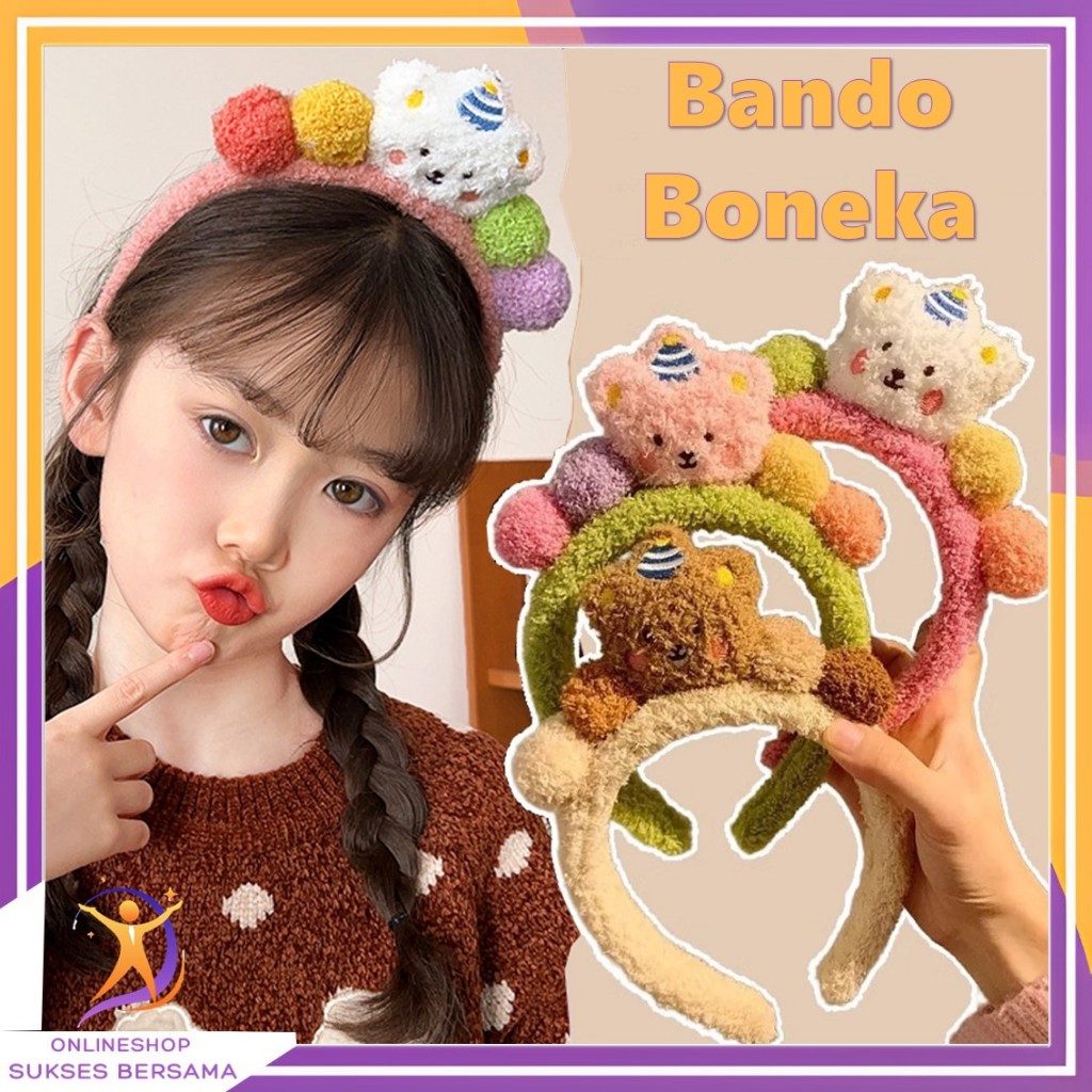 Jual OSB Bando Karakter Boneka Beruang 3D Bondu Cosplay Motif Dango ...