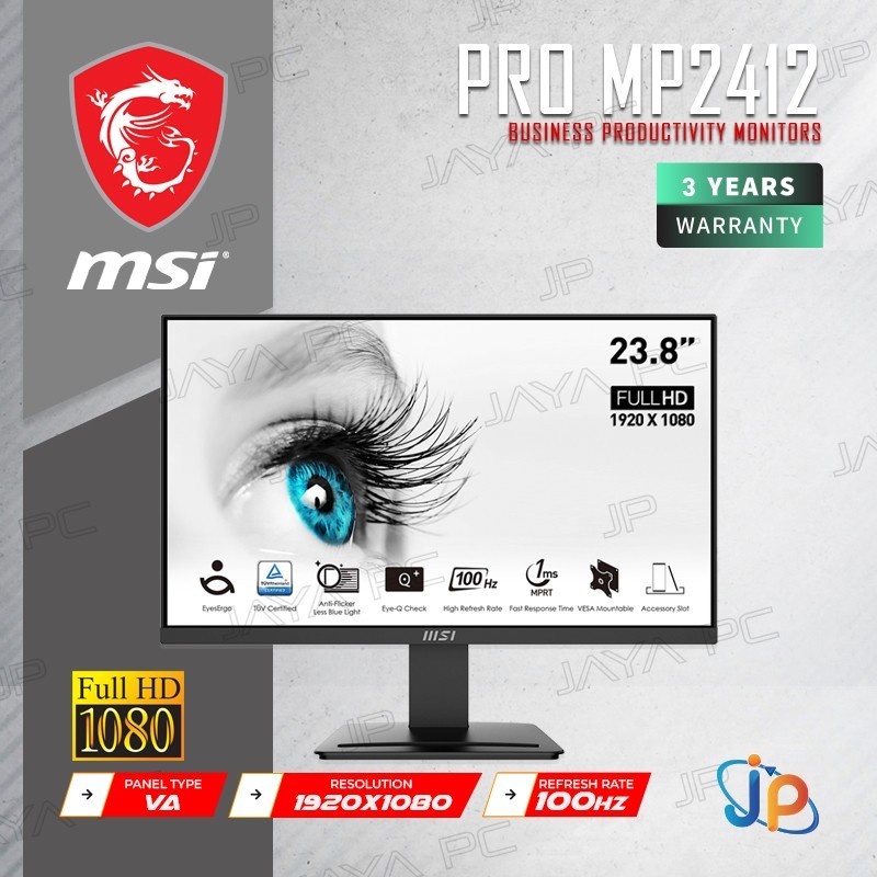 Jual Monitor MSI LED PRO MP2412 - Full HD 24" Inch | Shopee Indonesia