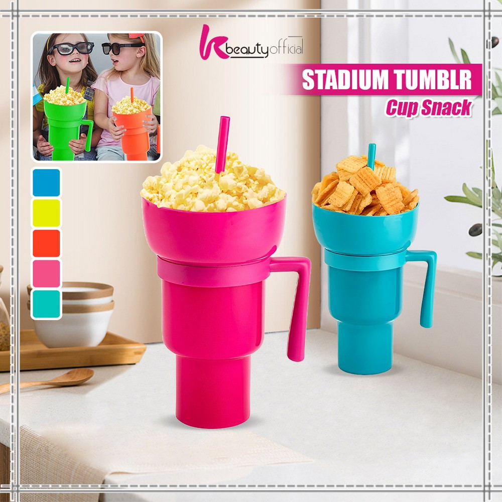 Jual KB-C1114 Stadium Tumblr Cup dengan Wadah Makanan 2IN1 Snack Mug ...