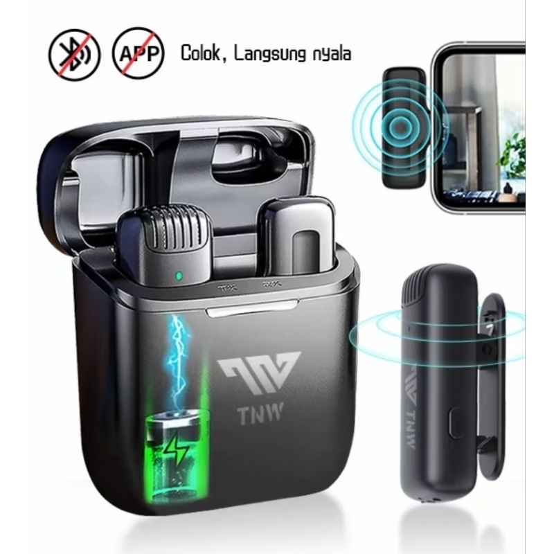 Jual TNW X8 wireless microphone lavalier plug n play mikrofon tipe c ...
