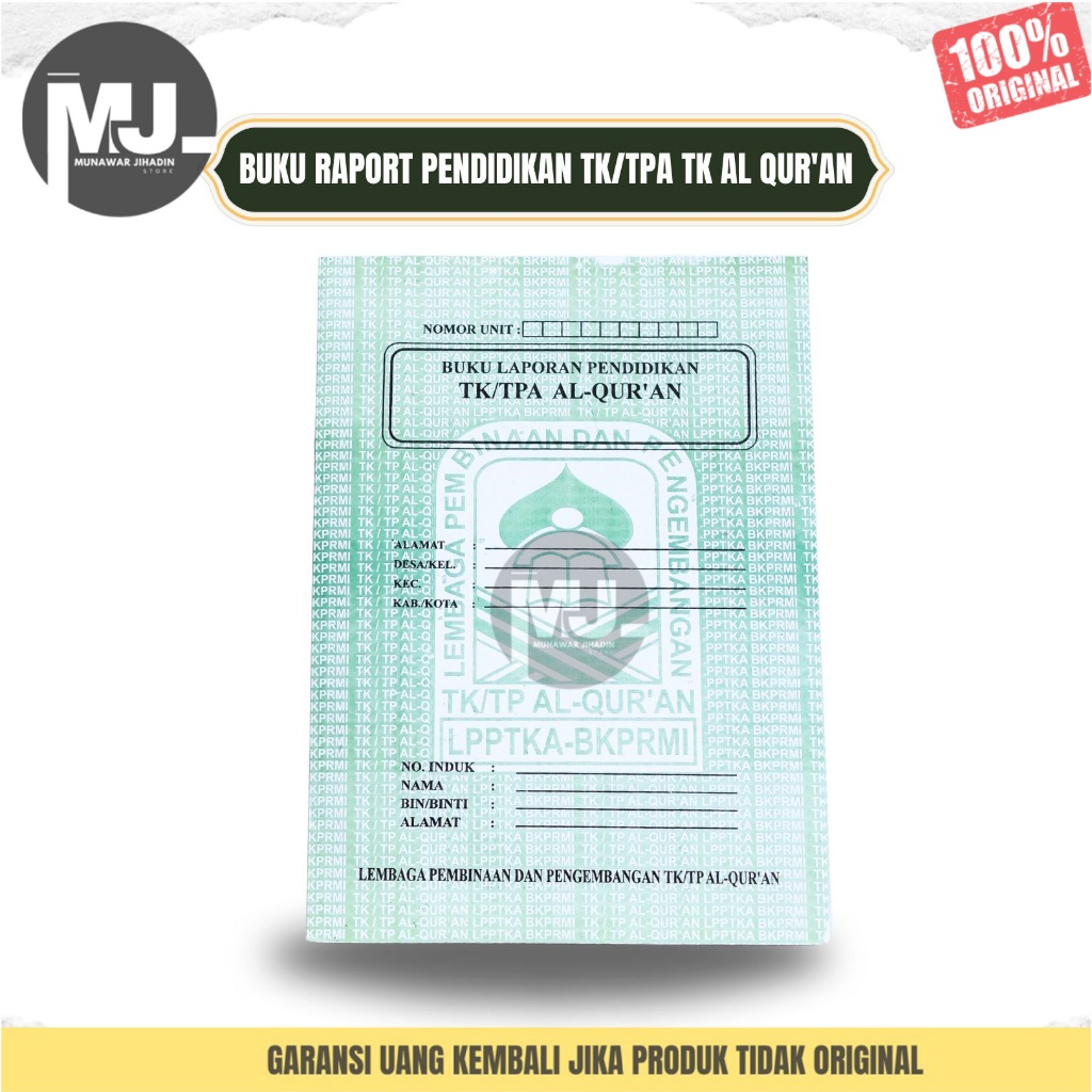 Jual BUKU RAPORT PENDIDIKAN TK/TPA TK AL QUR'AN Munawar Jihadin Store ...