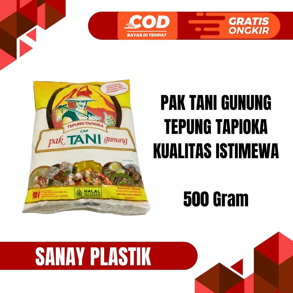 Jual TEPUNG TAPIOKA PAK TANI GUNUNG 500 GRAM | Shopee Indonesia