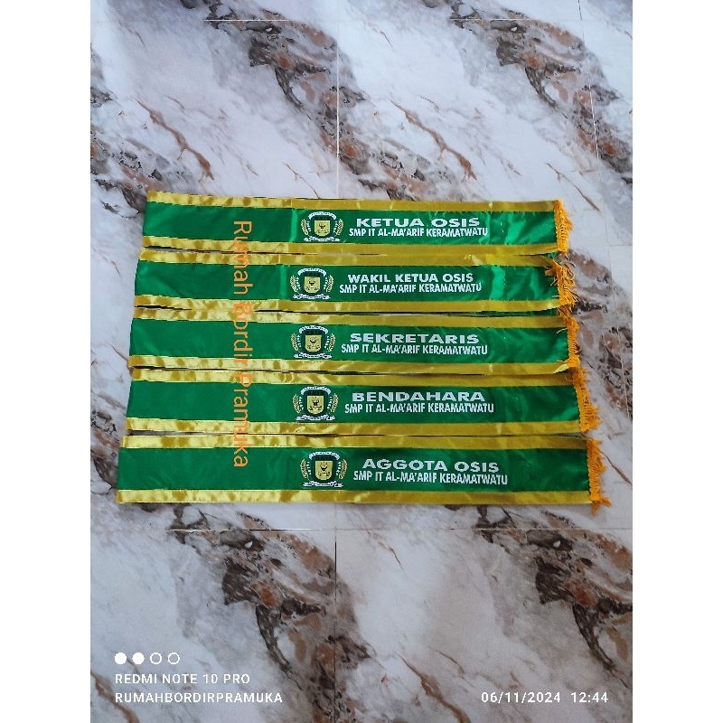 Jual SELENDANG SEKOLAH SELMPANG OSIS CUSTOM TULISAN&LOGO SABLON ...