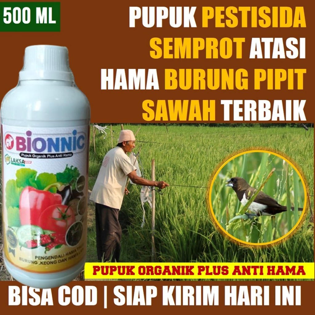 Jual 500 ml BIONNIC Pestisida Semprot Pengusir Hama Burung Pipit Padi ...