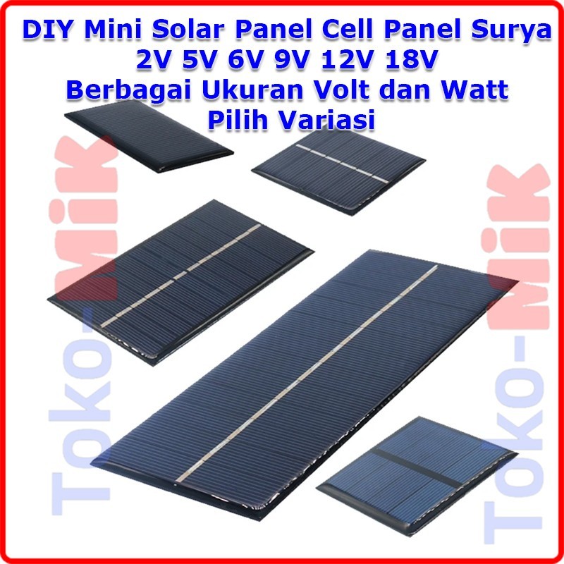 Jual DIY Modul Mini Solar Panel Surya 2V 5V 6V 9V 12V 18V Berbagai ...
