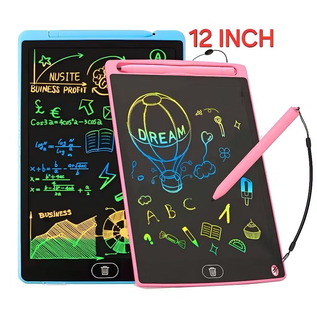Jual Tablet Menggambar Anak Berwarna 12 Inch Rainbow LCD Writting ...