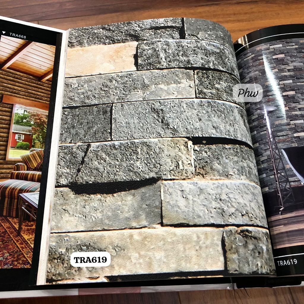 Jual Wallpaper Dinding Batu Kotak Abu Coklat Natural 3D Terra | Shopee ...