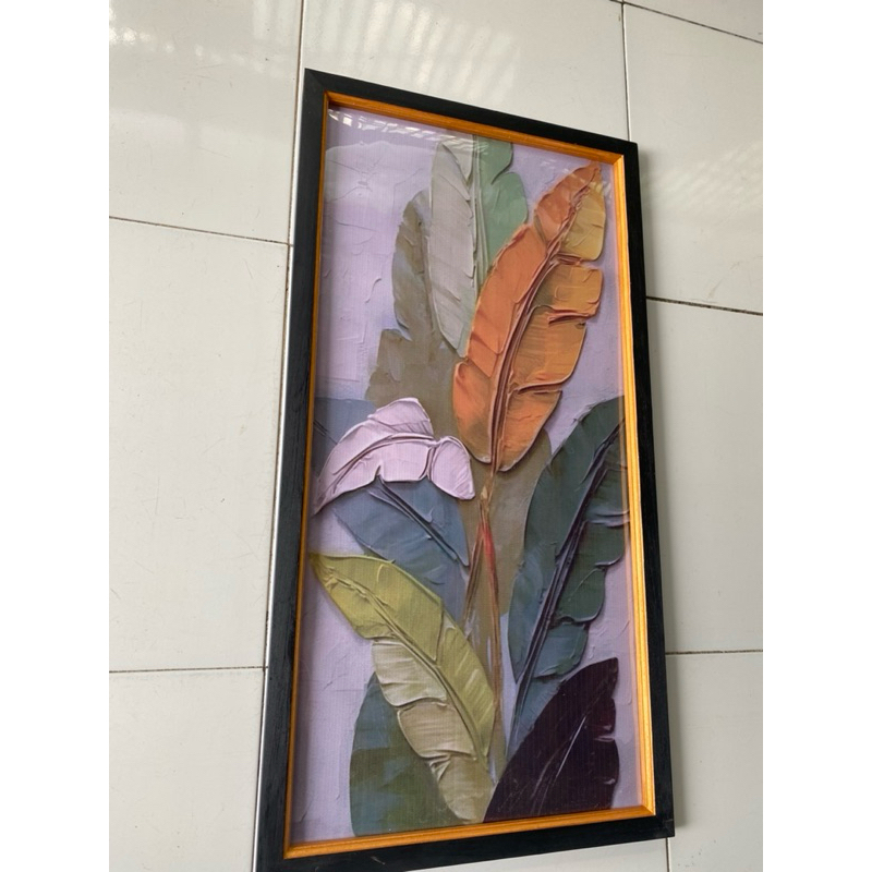 Jual Lukisan cetak Plus bingkai uk/50cm x 100cm Daun pohon pisang ...
