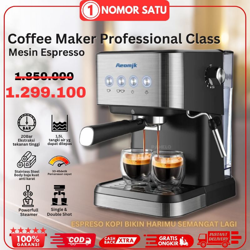 Jual Mesin Pembuat Kopi Espresso Otomatis Italian Coffee Maker Machine | Shopee Indonesia