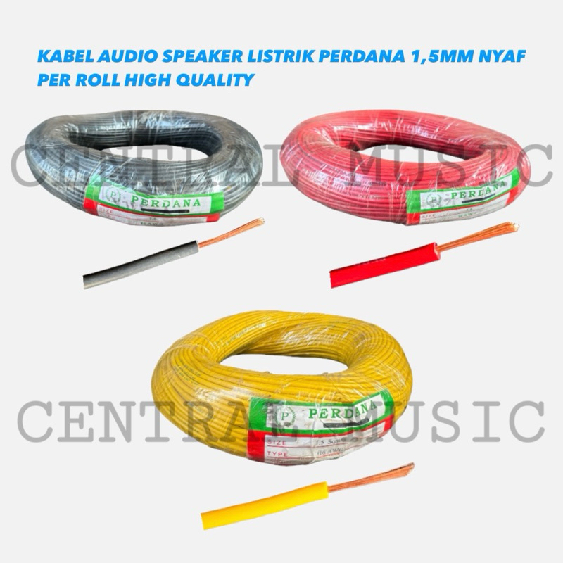 Jual KABEL AUDIO SPEAKER LISTRIK PERDANA 1,5MM NYAF PER ROLL HIGH QUALITY | Shopee Indonesia