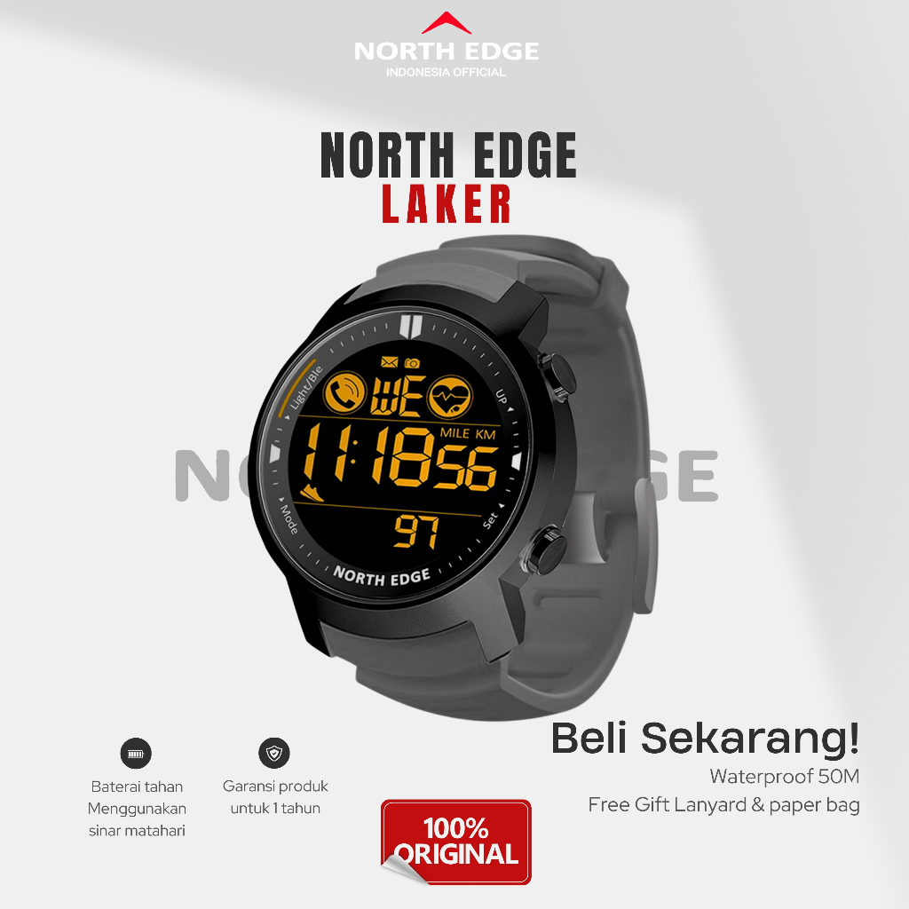 Jual North Edge Laker Original Smartwatch Digital Pria | Shopee Indonesia