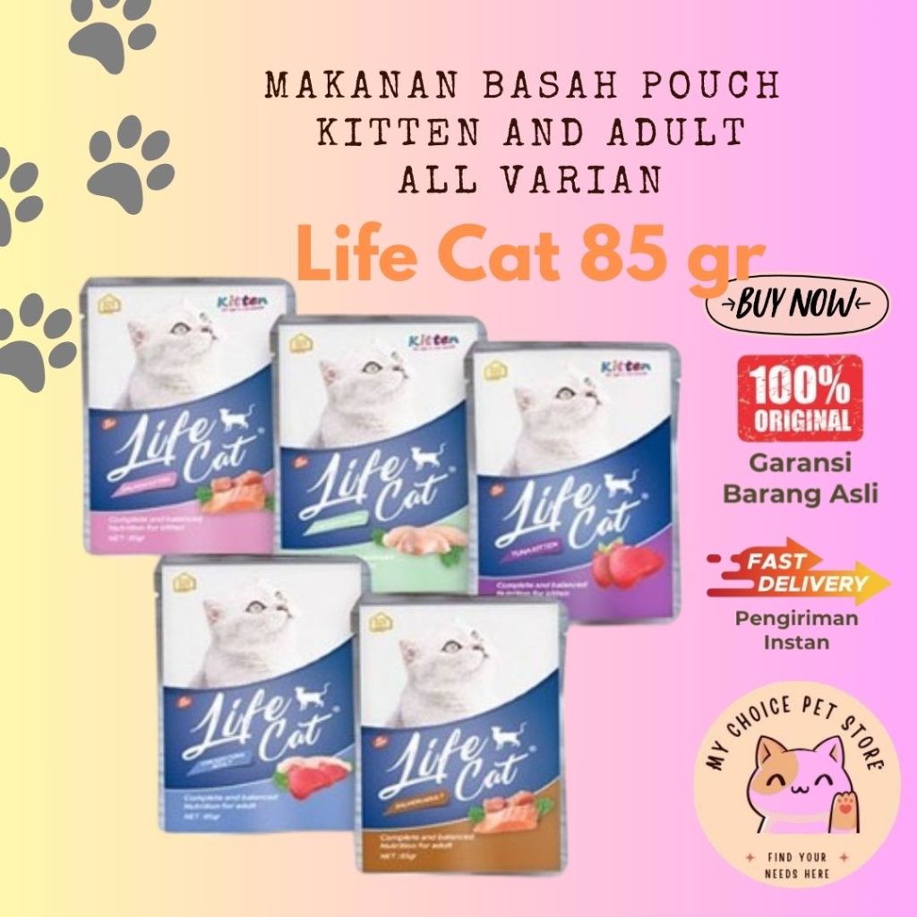 Jual Life Cat Kitten & Adult Pouch 85 Gr Makanan Basah Lifecat Wet Food ...