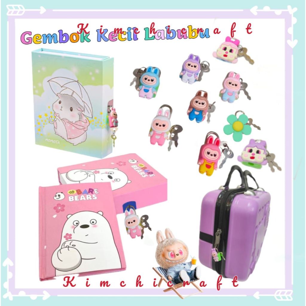 Jual GEMBOK LABUBU VIRAL / GEMBOK DIARY LABUBU LUCU / GEMBOK BABY CRY ...