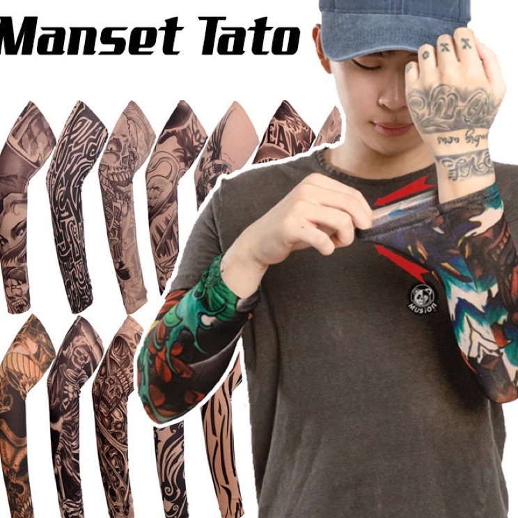 Jual MANSET TANGAN TATTOO PRIA WANITA SEPASANG KIRI KANAN MANGSET ...