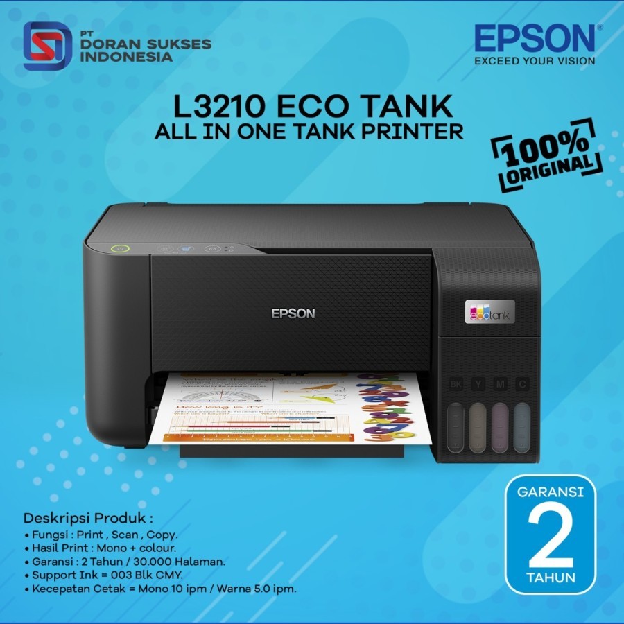 Jual Printer Epson L3210 A4 EcoTank All in One InkTank New Original | Shopee Indonesia