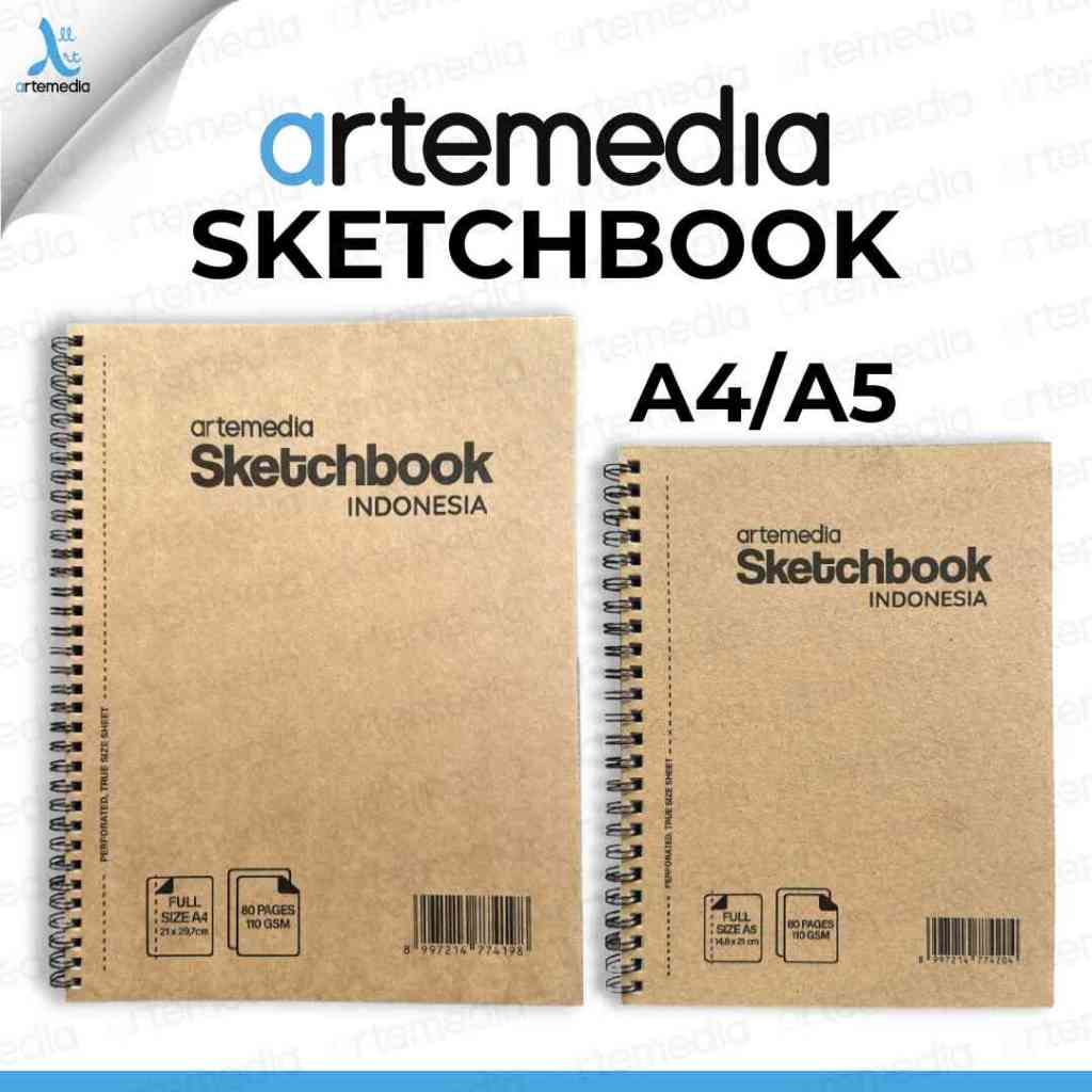 Jual Artemedia Sketchbook A4/A5 Spiral Microperforation | Buku Sketsa ...
