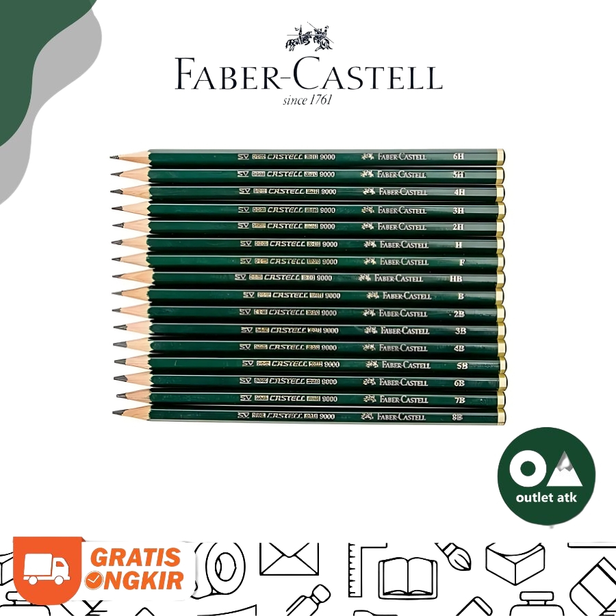 Jual Faber Castell Pencil 9000 - Pensil Kayu | Shopee Indonesia